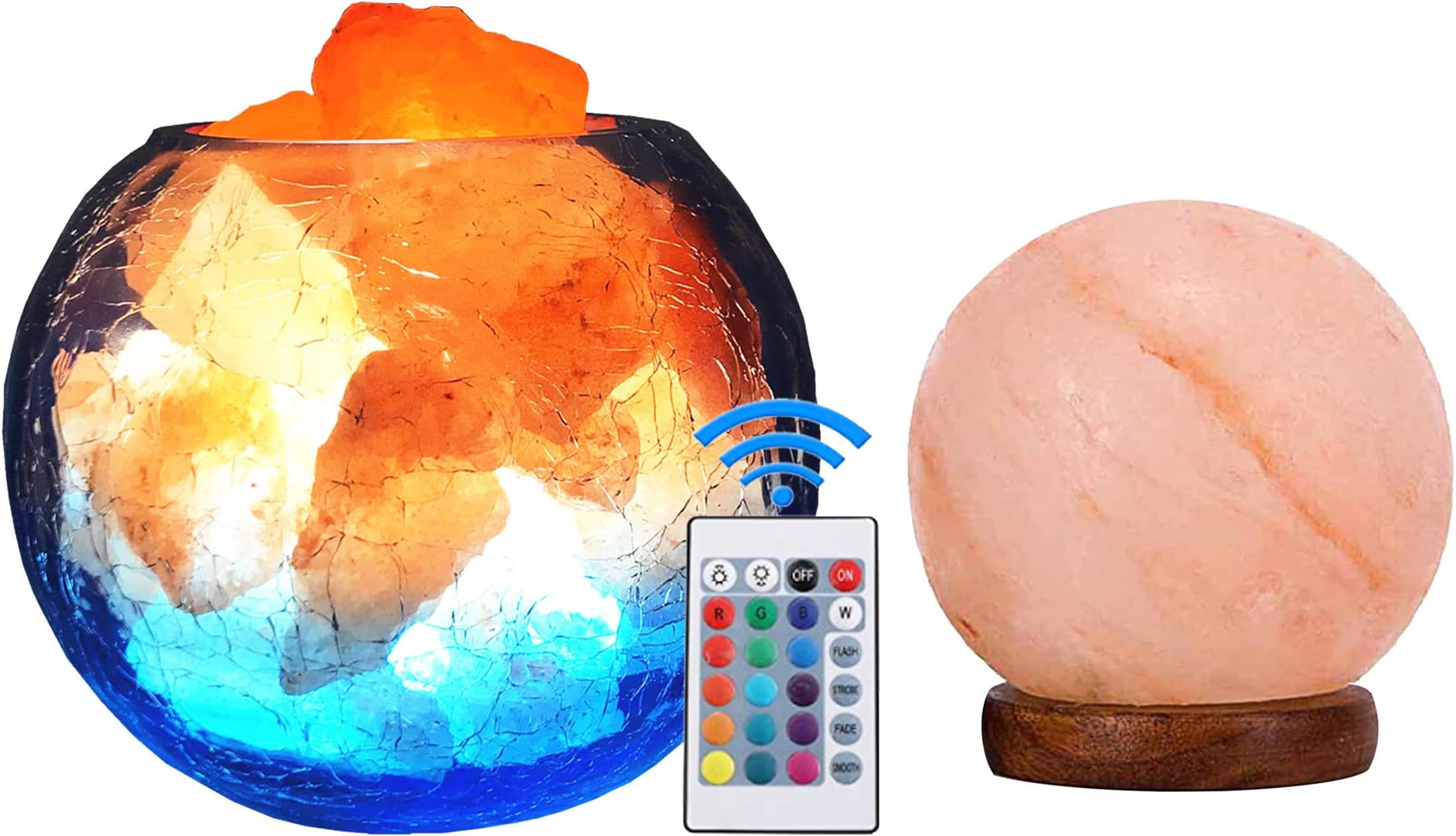 Amazon.com: V.C.Formark Ball Salt Lamp + Remote Blue Salt Lamp Bowl ...