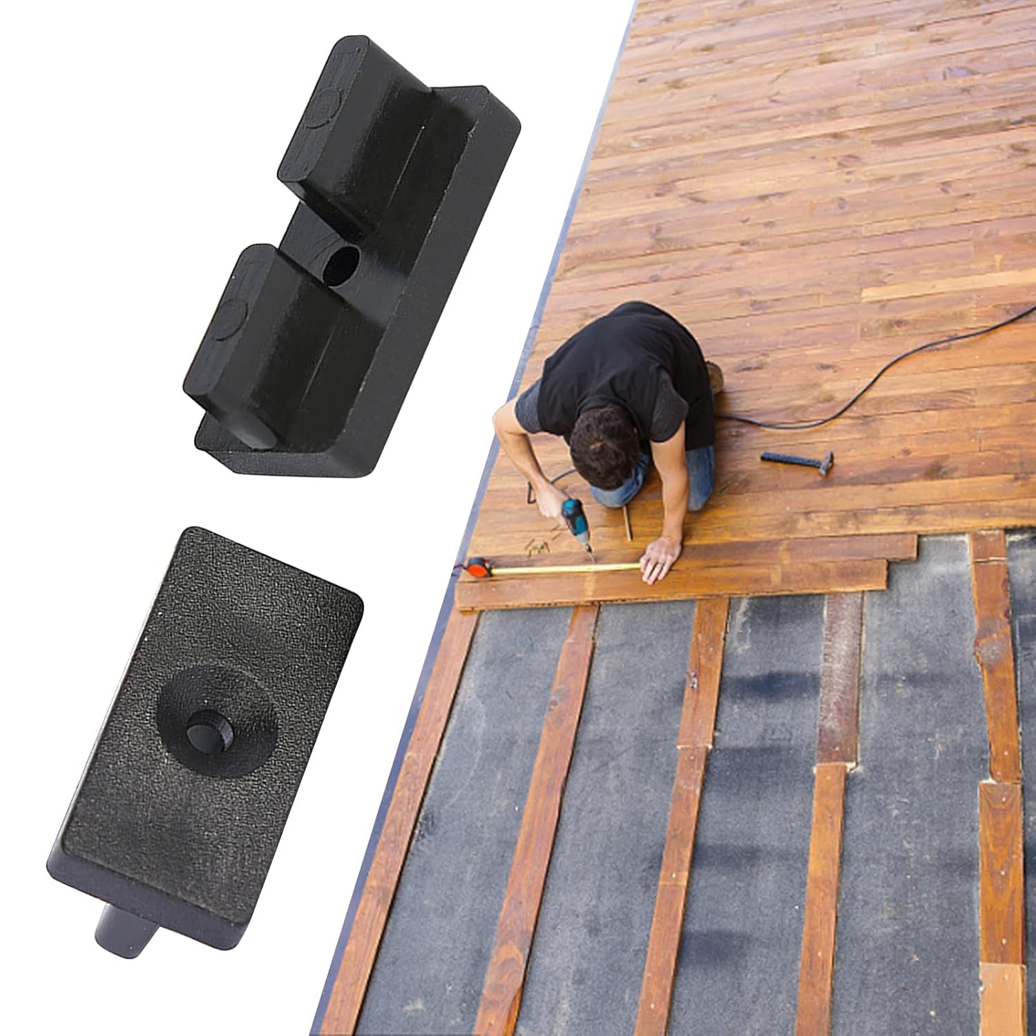 100 Pcs Composite Decking Clips, Hidden Fastener Board Clip with Screws ...