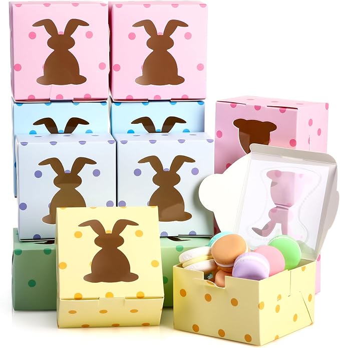 Amazon.com: Motiskyy 60 Pcs Easter Treat Boxes with Bunny Window 4 x 4 ...