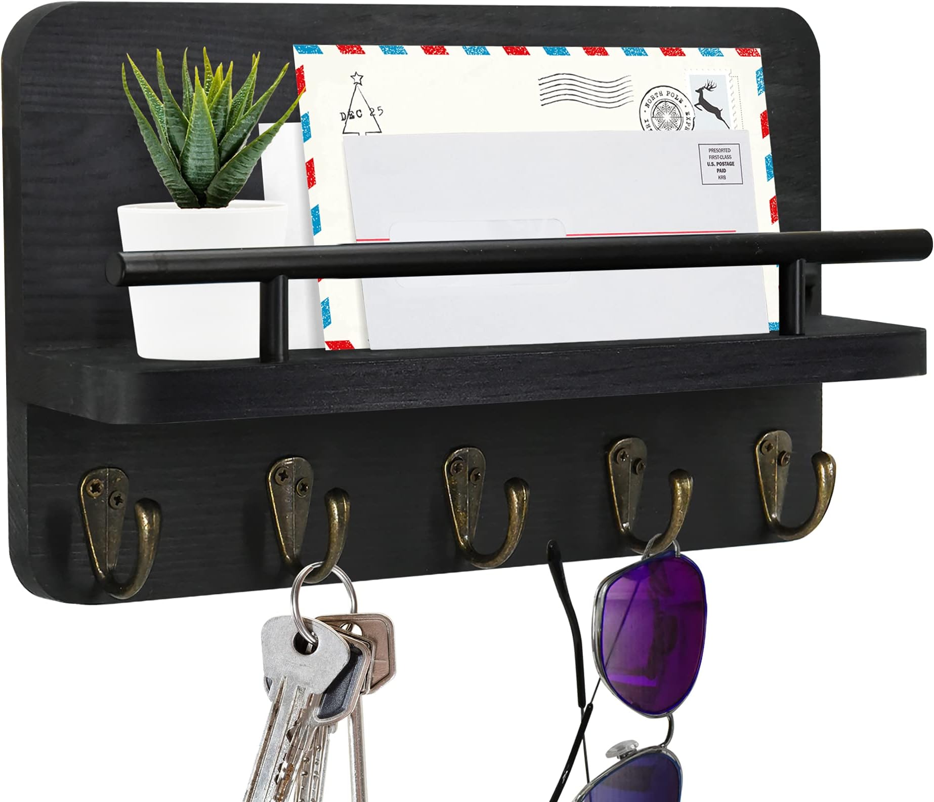 Amazon.com: Y&ME YM Mail and Key Holder for Wall Decorative, Rustic ...