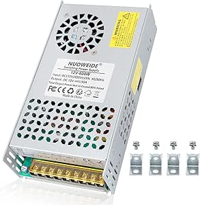 Amazon.com: NUOWEIDE 12V 50A 600W Power Supply Transformer, 110V AC to DC 12V Converter Adapter ...