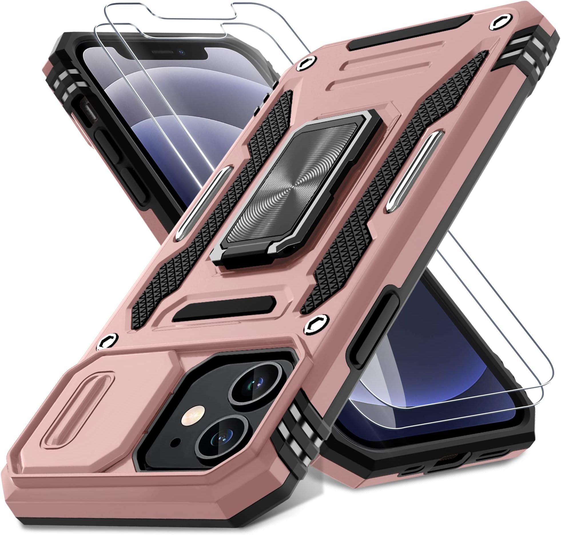 Amazon.com: DEERLAMN Case for iPhone 12/12 Pro with Slide Camera Cover ...