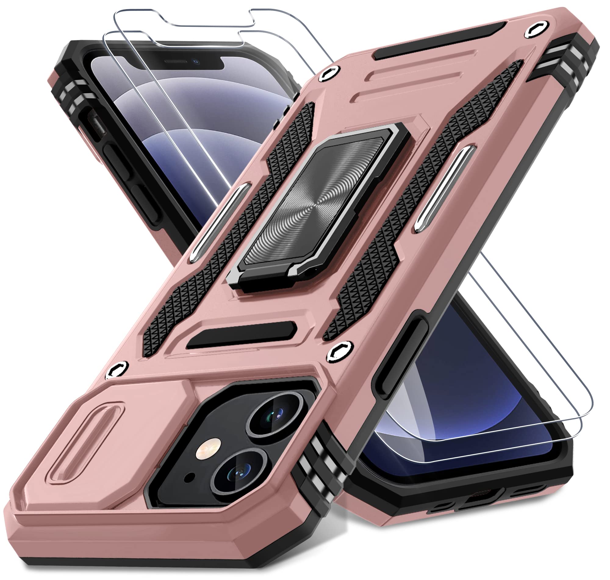 Amazon.com: DEERLAMN Case for iPhone 12/12 Pro with Slide Camera Cover ...