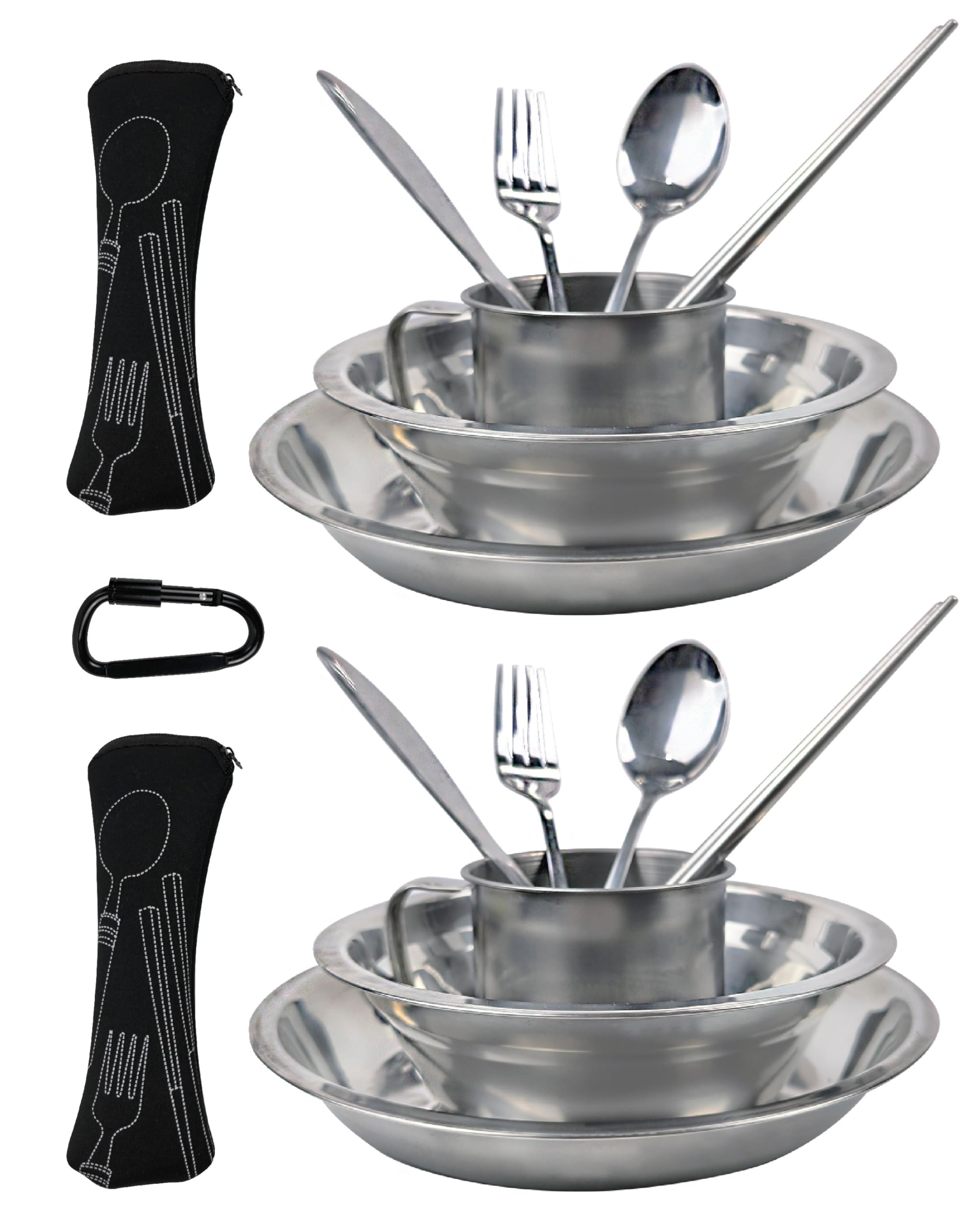 Amazon.com : Mess kit 2 Person, Camping Kitchen Set, Camp Utensil Set ...