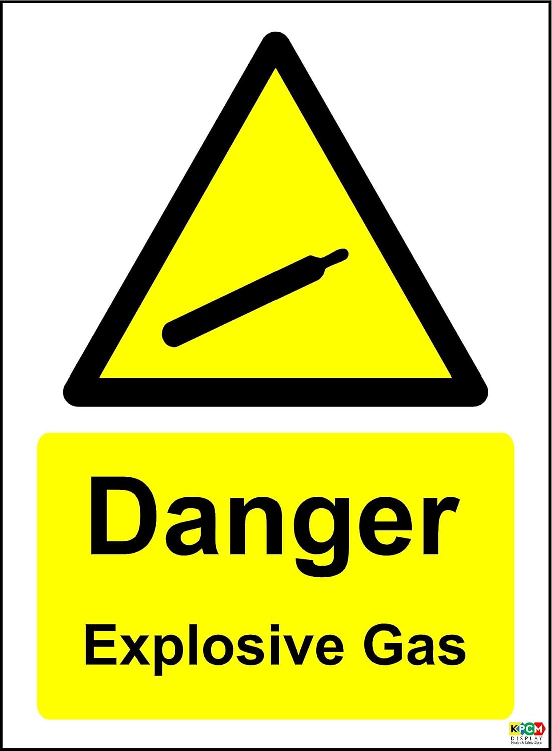 Danger Explosive Gas Safety Sign - Self Adhesive Sticker 200mm x 150mm ...