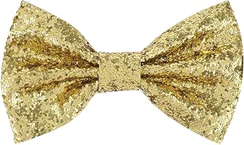 Amazon.com: KALIONE Gold Sequin Bow Ties Glitter Bowtie for Men, Men's Pre-Tied Bow Tie ...
