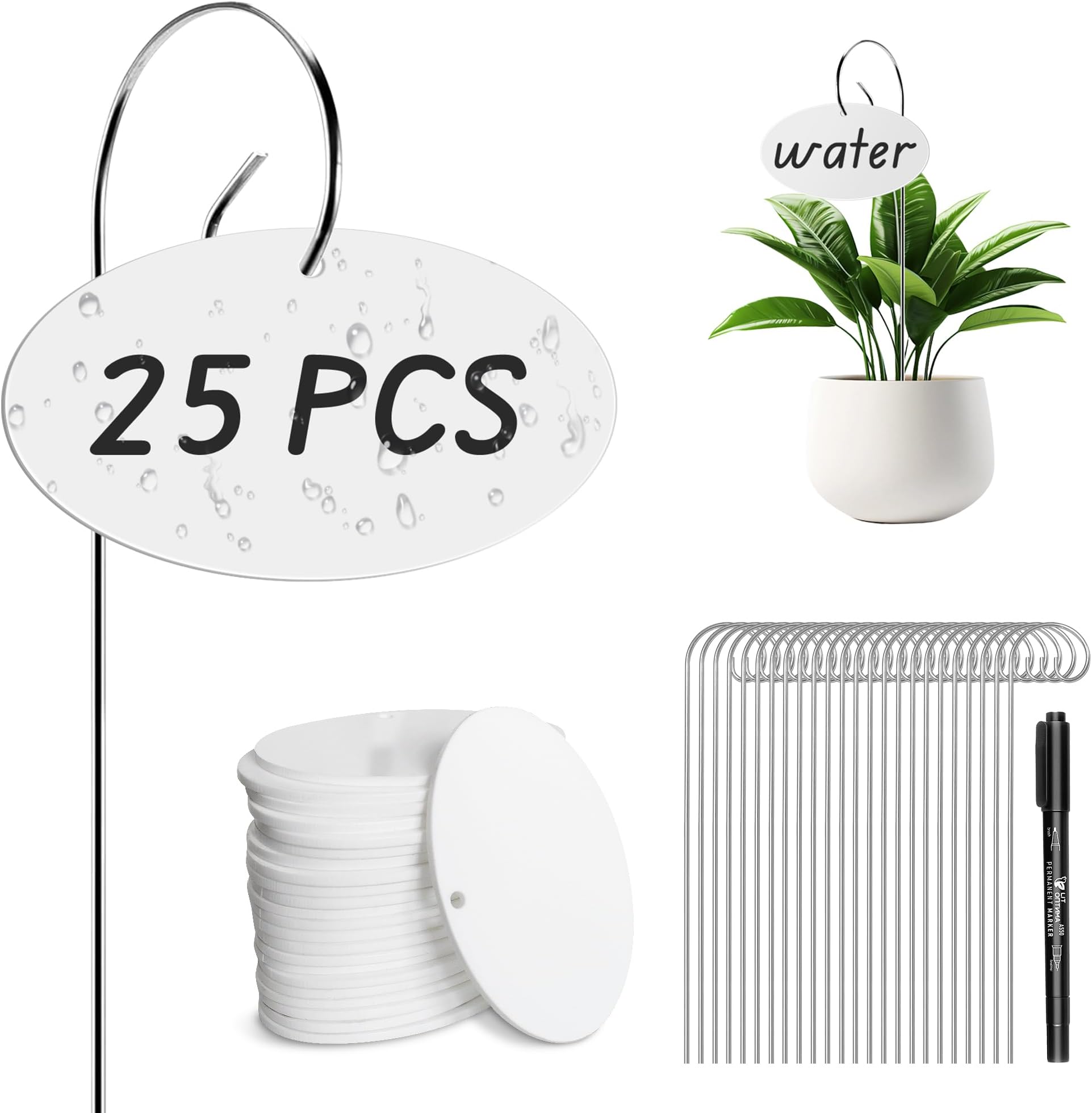 Amazon.com: Morledoa 25 Pcs Plant Labels, Acrylic Plant Tags for ...