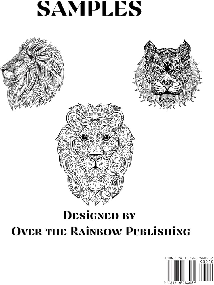 color therapy coloring pages lion