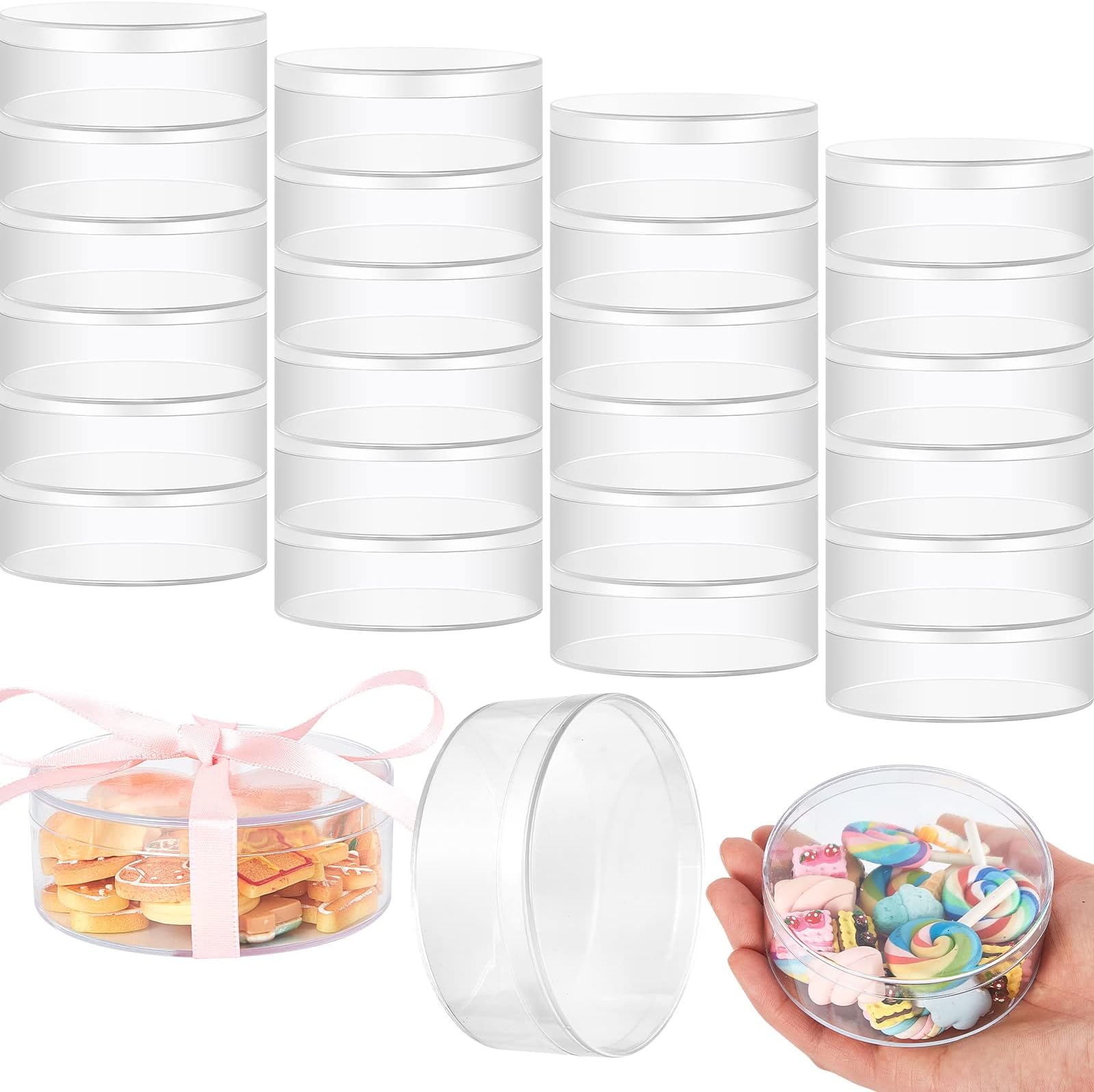 Amazon.com: Tidy Crafts 3 inch Diameter Plastic Containers w/Attached ...