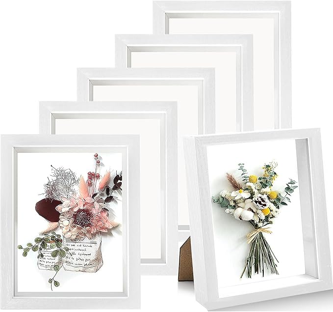 6 Pieces Shadow Box Frame, White Shadow Box Display Cases 8.6x10.6 ...