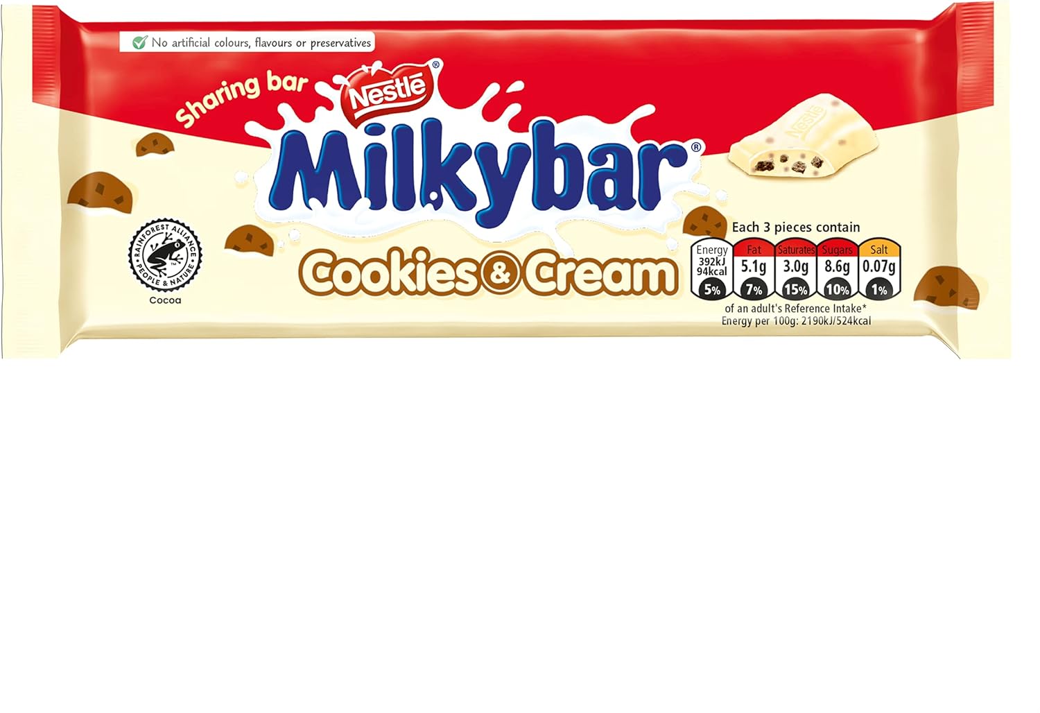 Milkybar Cookies and Cream Sharing Block, 100 g : Amazon.co.uk: Grocery