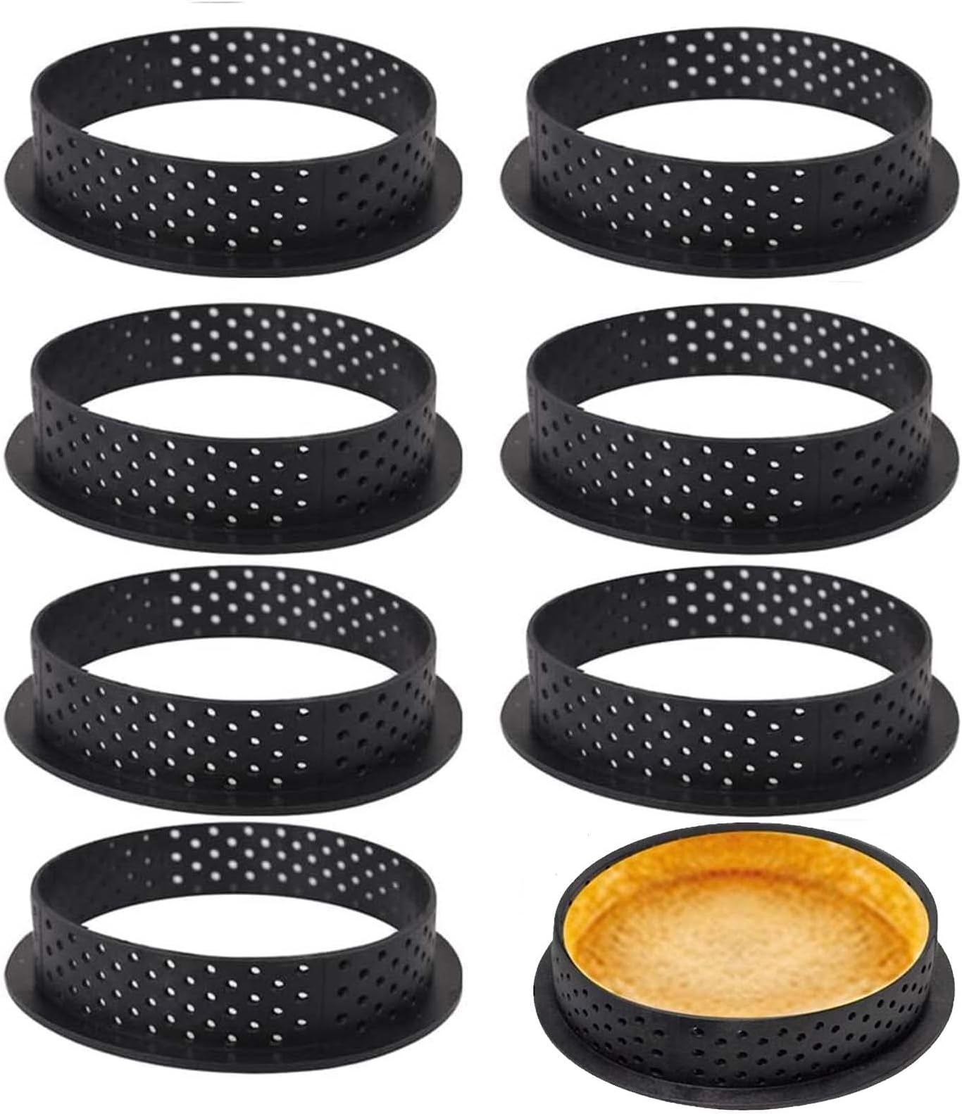 Amazon.com: Mini Tart Ring Mold for Baking, Airlxf 8PCS Round Shape ...