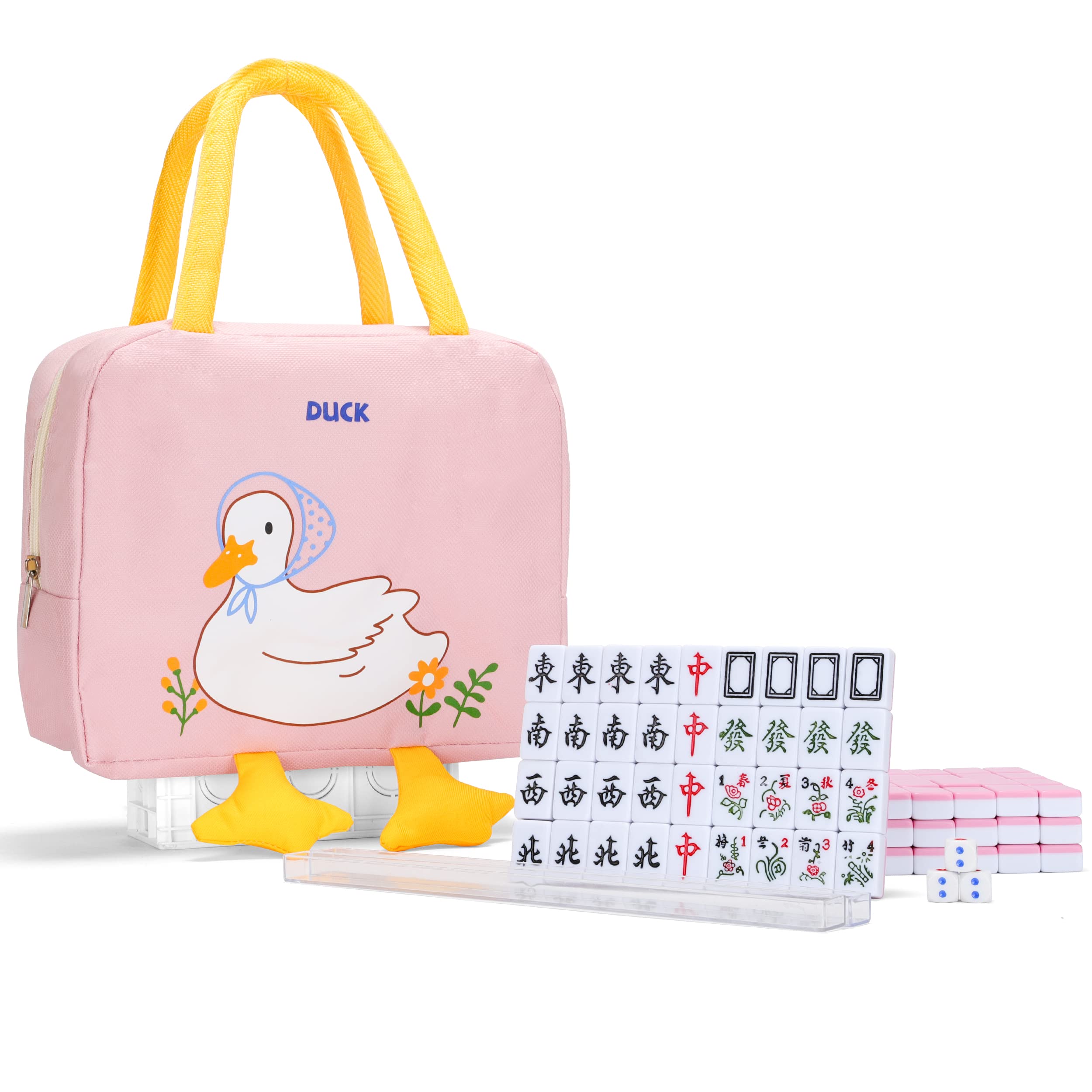 Amazon.com: drizzle Pink 24mm Travel Mahjong Game Set Mini Duck - 0.9 ...