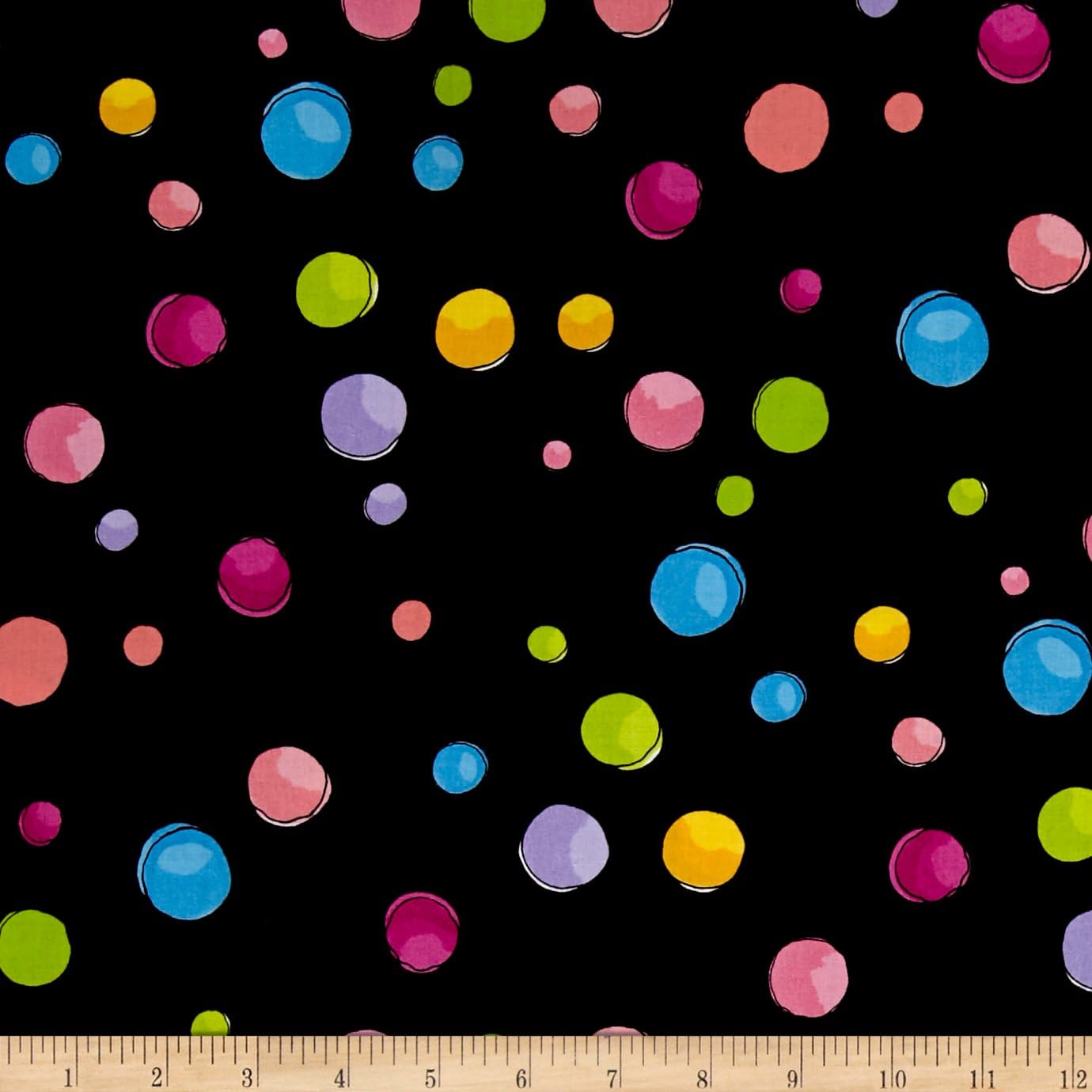 Amazon.com: Loralie Designs "Blossom Dream Dots" Quilt Fabric, Black ...