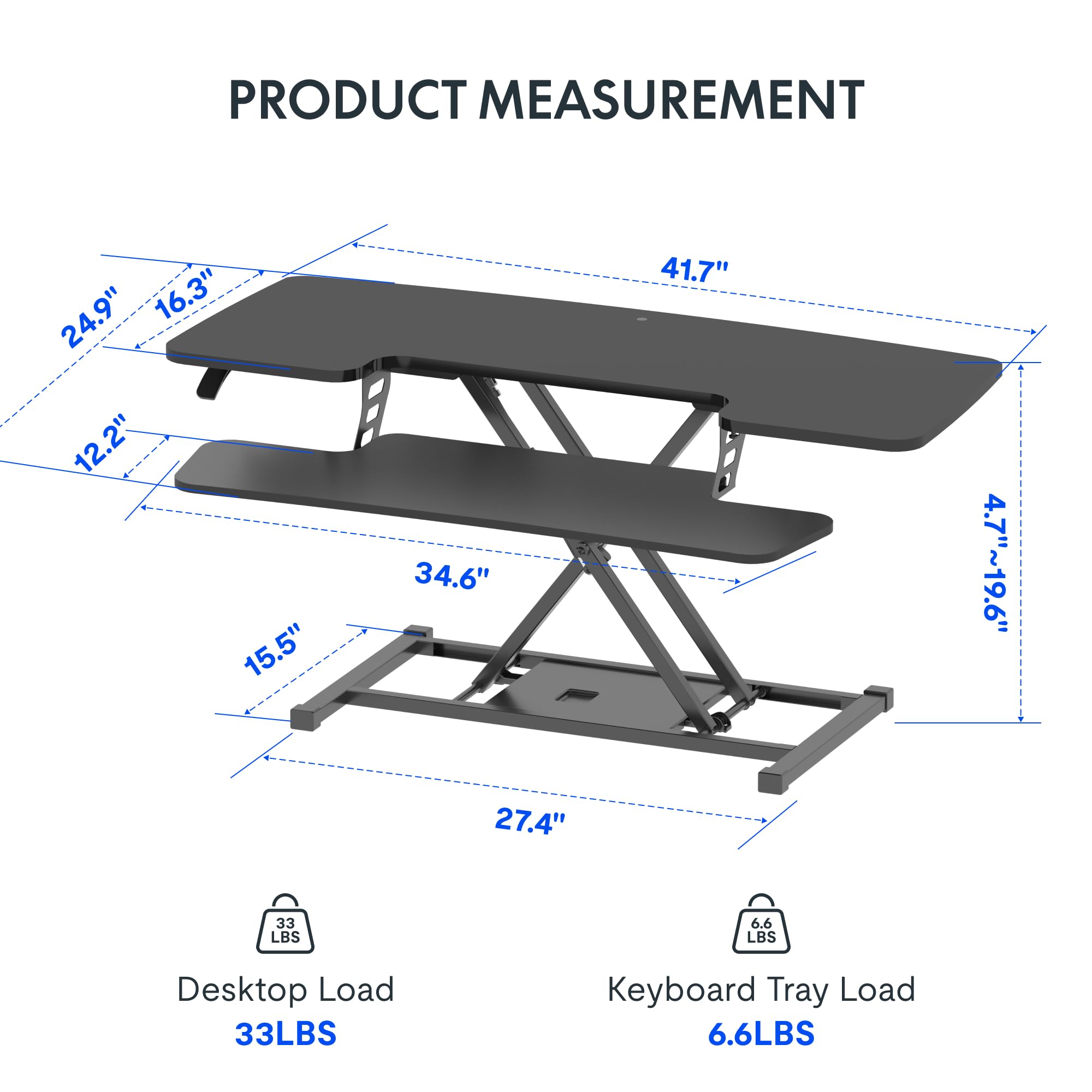Snapklik.com : FLEXISPOT 42 Inch Desk Converter Height Adjustable Riser Sit To Stand Dual ...