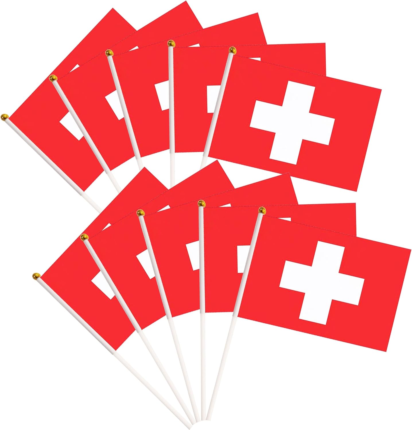 Amazon.com : Tibijoy 50 Pack Switzerland Swiss Flags - Small Mini Hand ...