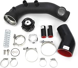 XTevu Air Intake Turbocharge Pipe with Black Blow Off Valve Kit ...