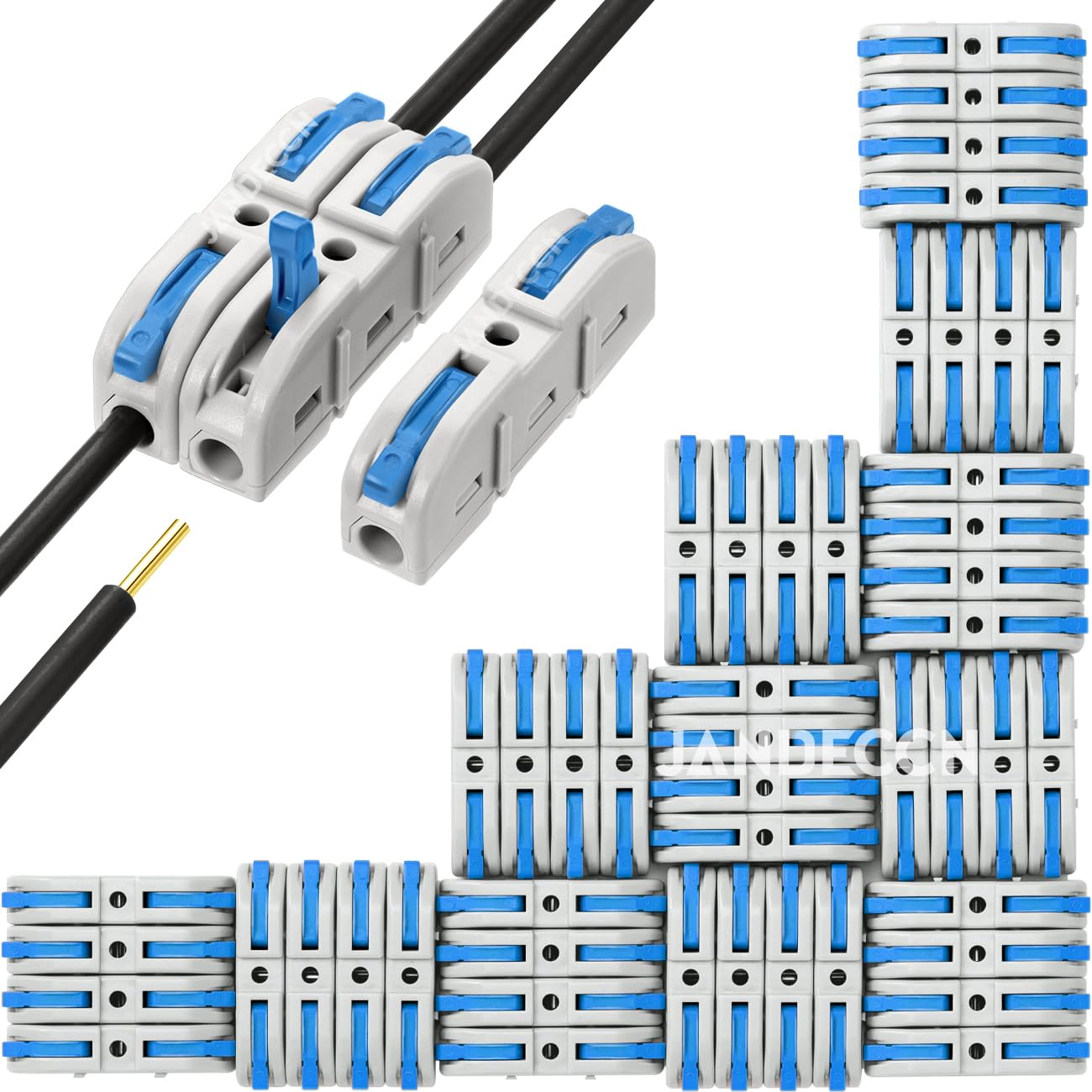 Snapklik.com : JANDECCN 50Pack DIY Wire Connectors, DIY Splicing Into 2 ...
