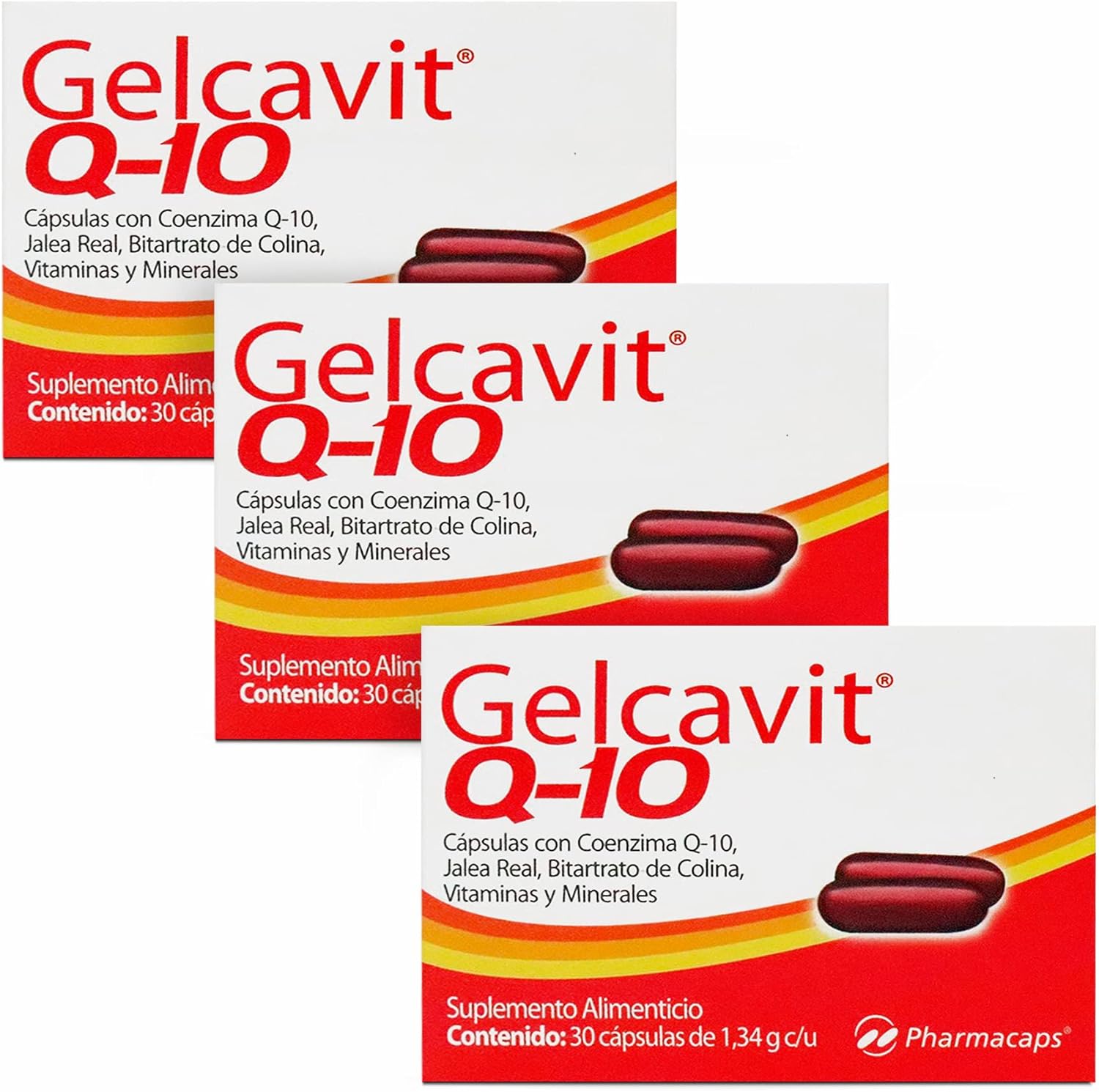 GELCAPS Gelcavit Q10 Con 30 Cápsulas - 3 Pack : Amazon.com.mx: Salud y ...