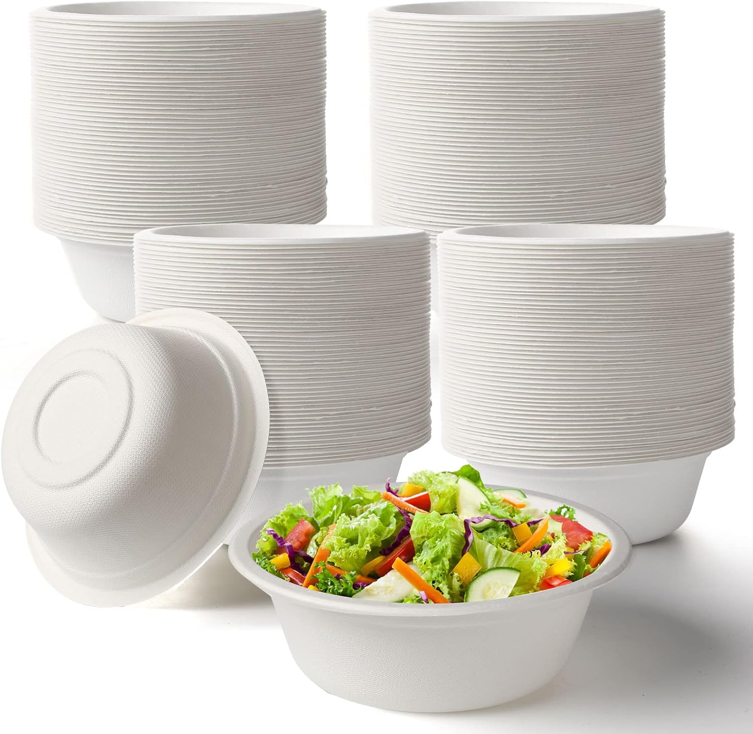 Amazon.com: 300 Pack Disposable Paper Bowls Quality White Bowls Small ...