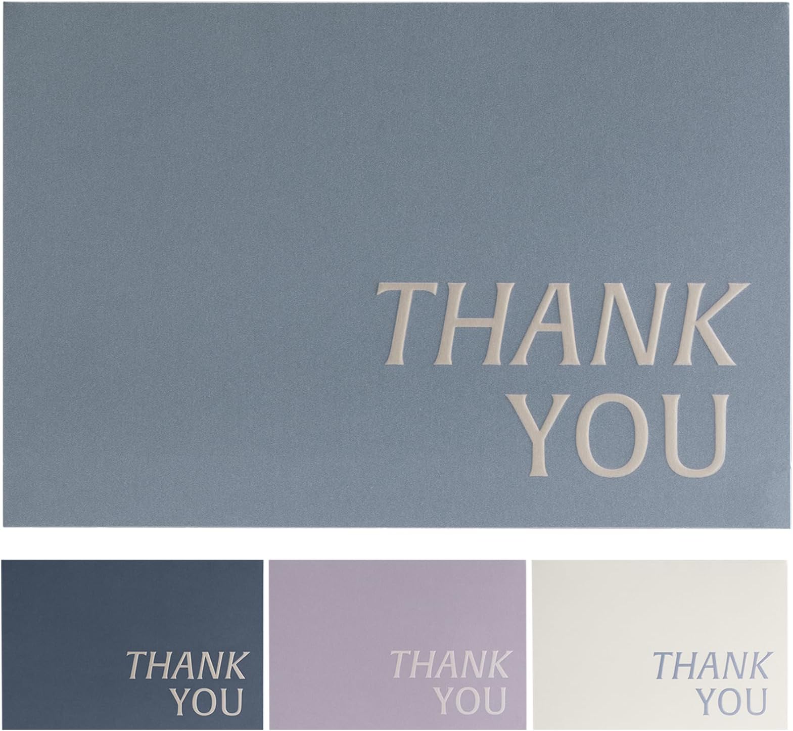 Amazon.com : Heavy Duty Thank You Cards with Envelopes - 36 PK - Silver ...