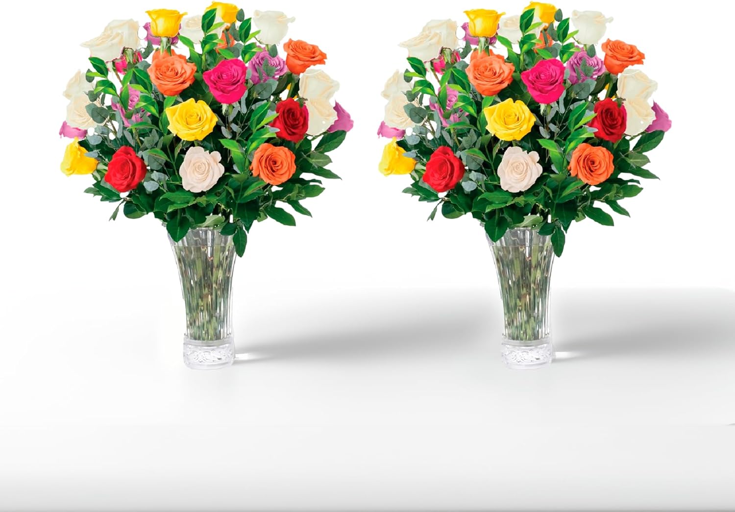Amazon.com : Aquarossa Farms - 48 Assorted Roses Bouquet, Fresh Flowers ...