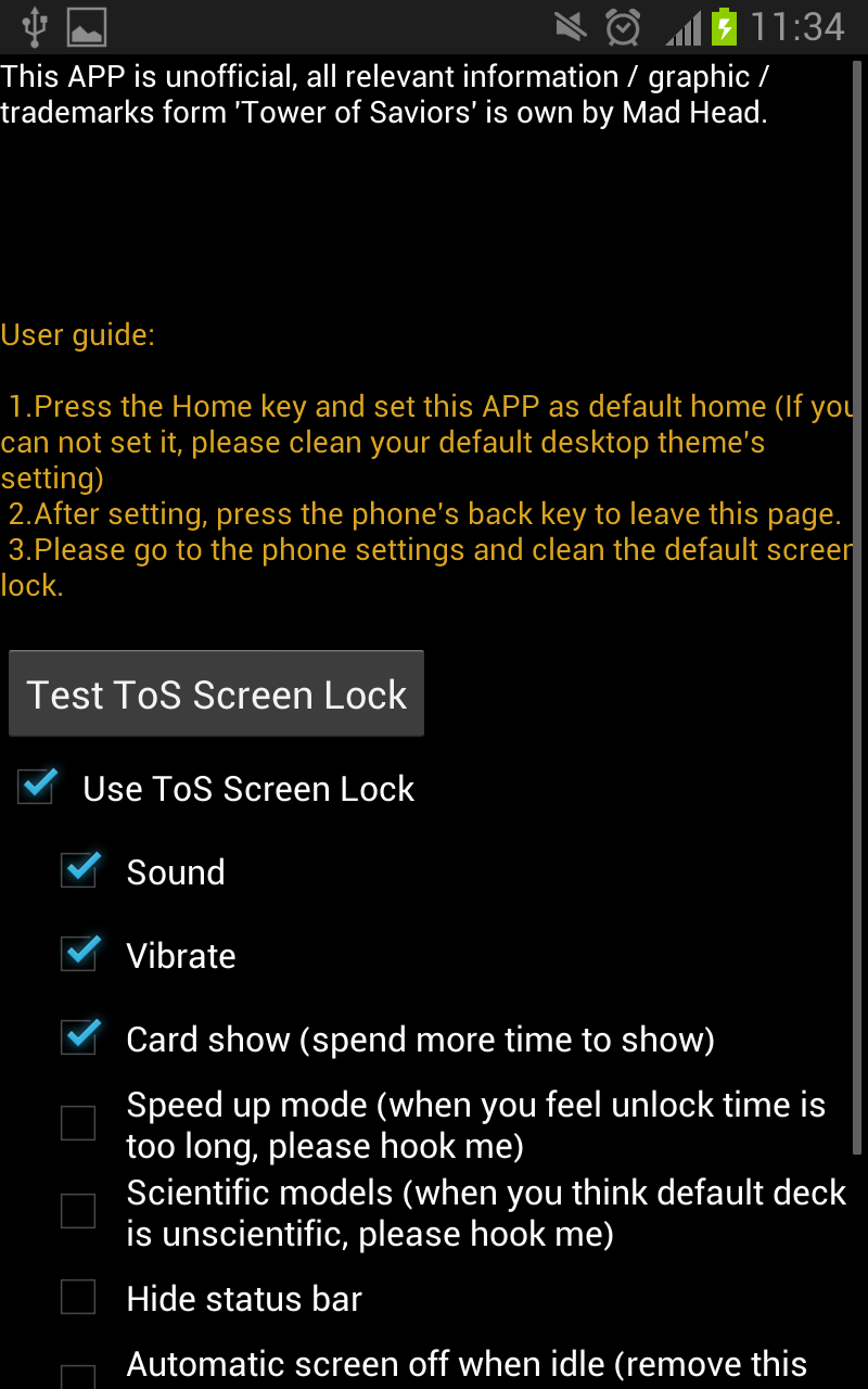 ToS Screen Lock - App on Amazon Appstore