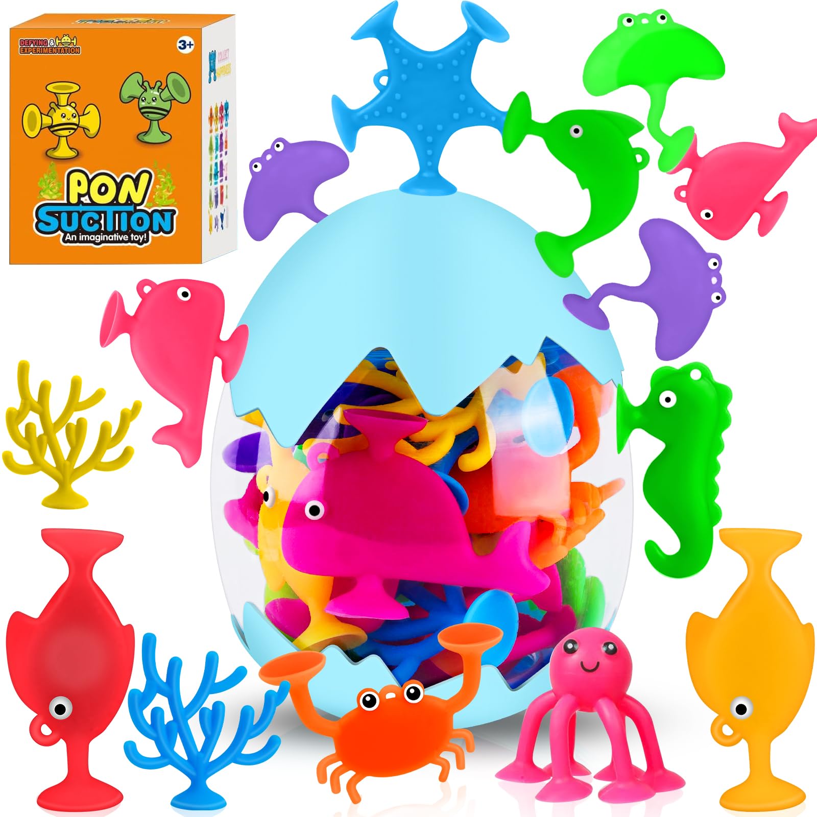 Amazon.com: 18PCS Suction Bath Toys for Toddler Kids, Mold Free ...