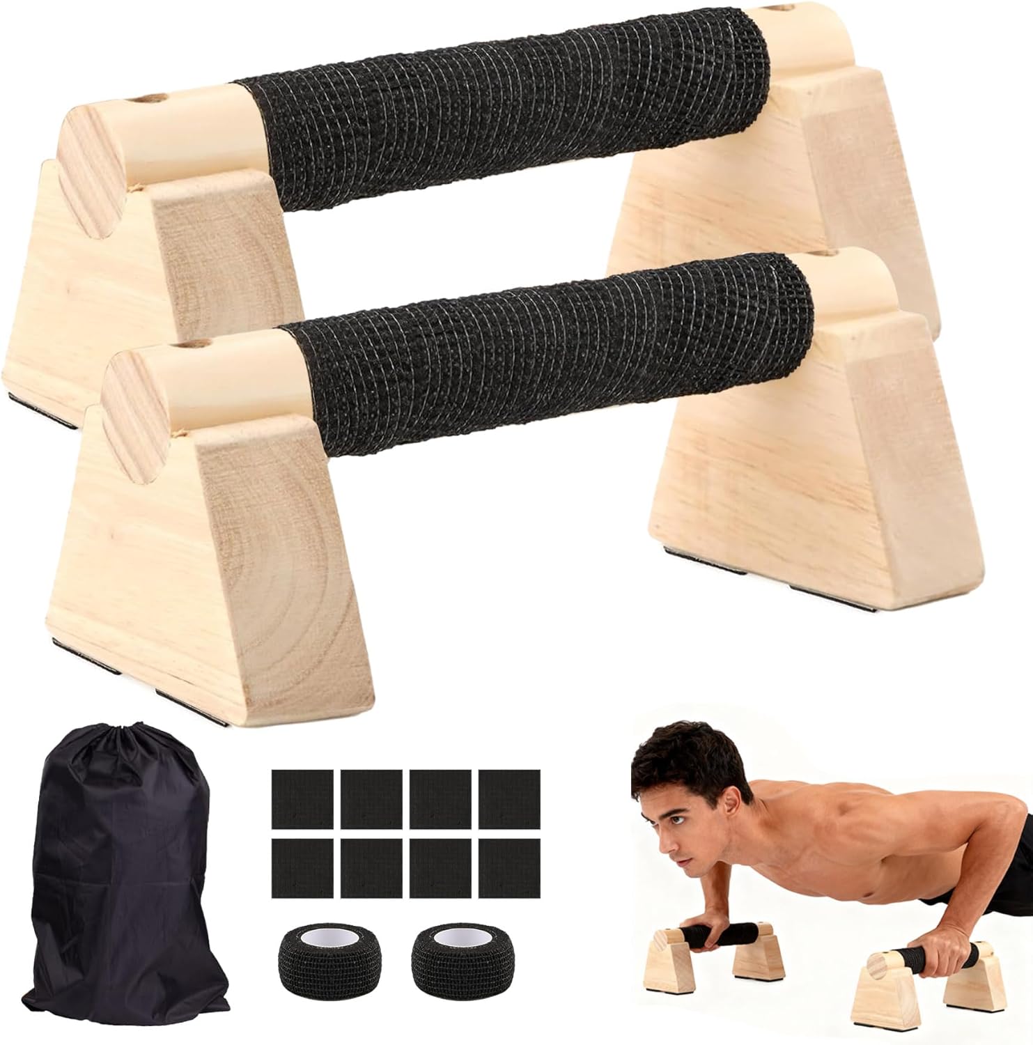 Amazon.com : Parallettes Push Up Bar, Calisthenics Strength Training ...