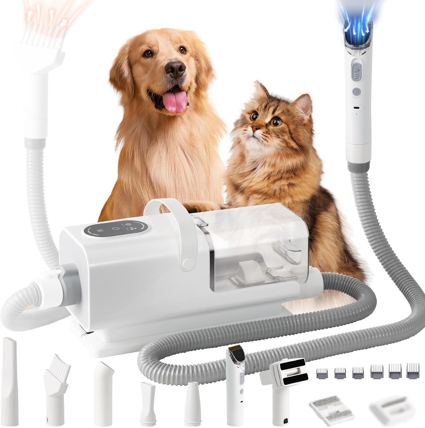Amazon.com: Dog Grooming Vacuum and Dryer,2.2L Pet Grooming Vacuum Kit ...