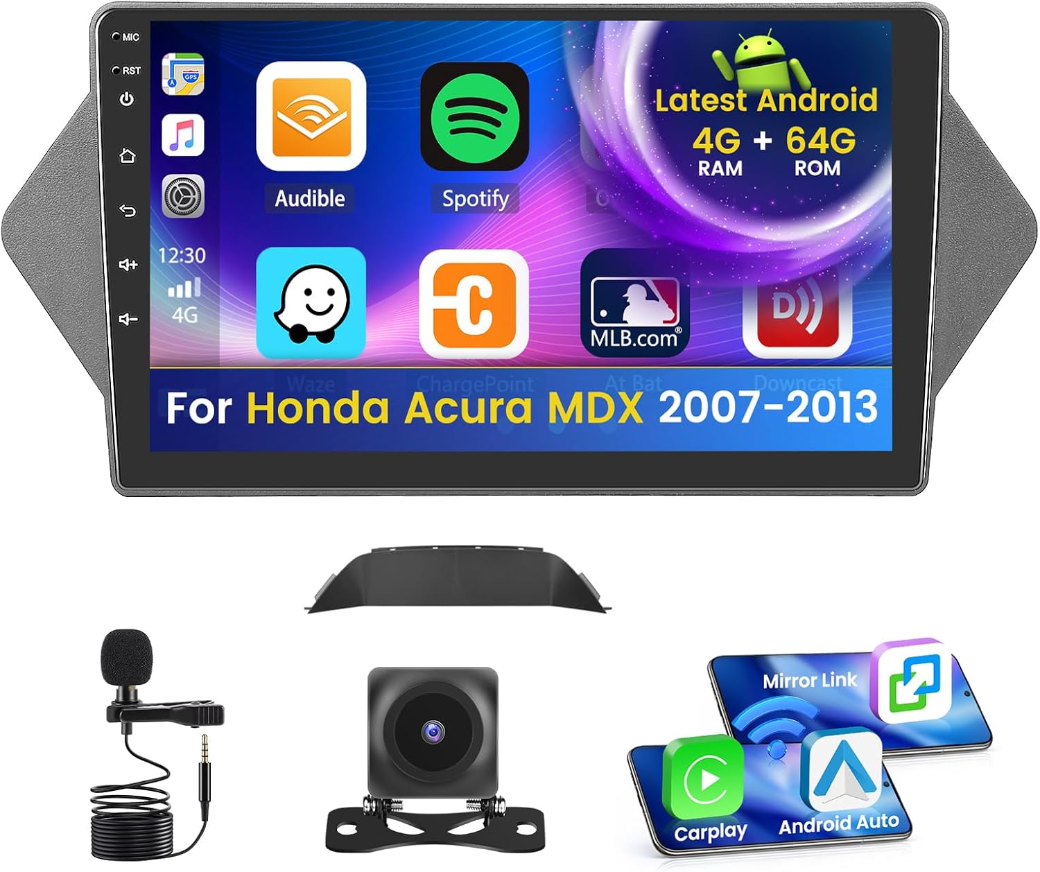 Amazon.com: Inefala 4G 64G for Honda Acura MDX 2007-2013 Radio Screen CarPlay Android 13 IPS 9 ...