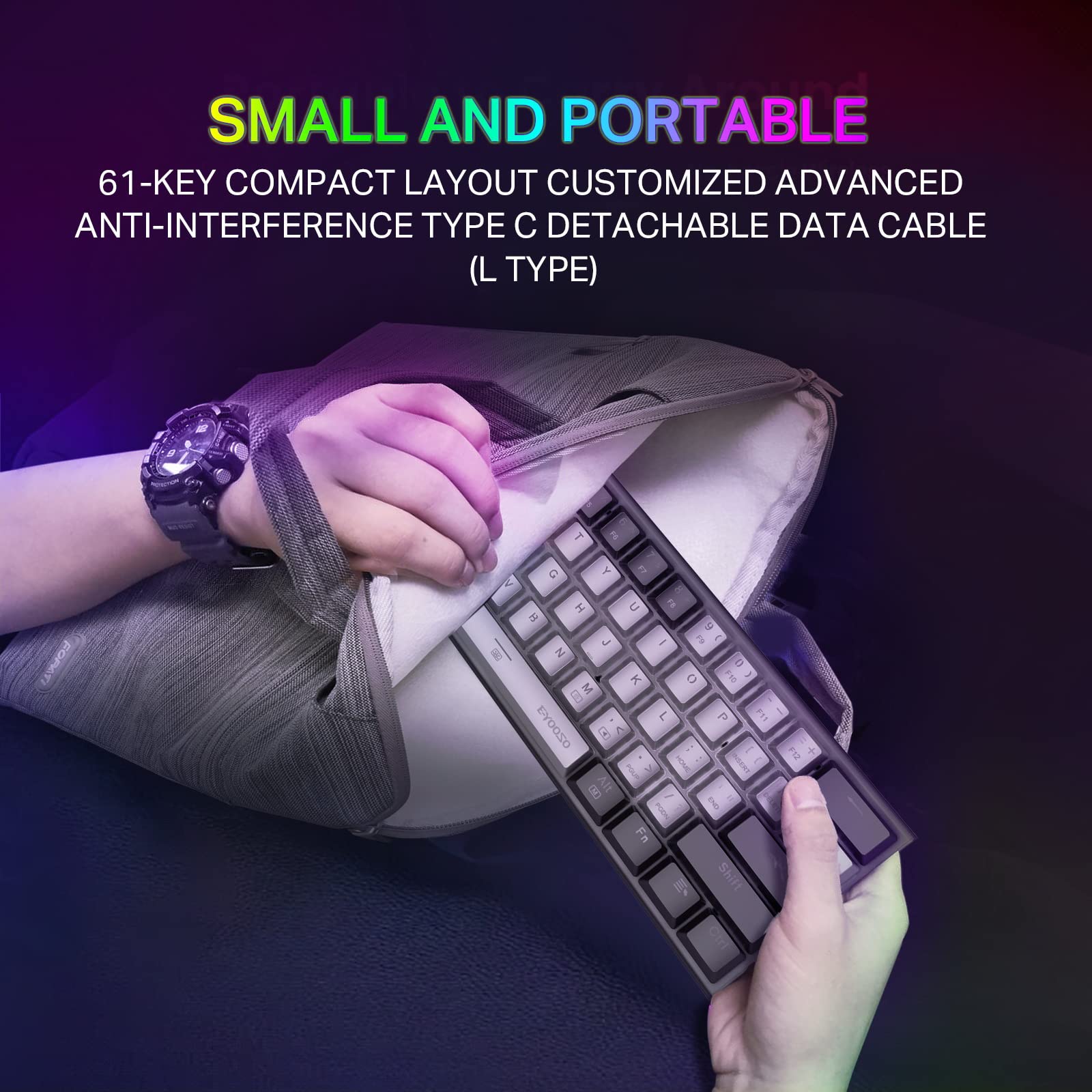 60% RGB Mechanical Keyboard, E-YOOSO Gaming Keyboard with Red Switches ...