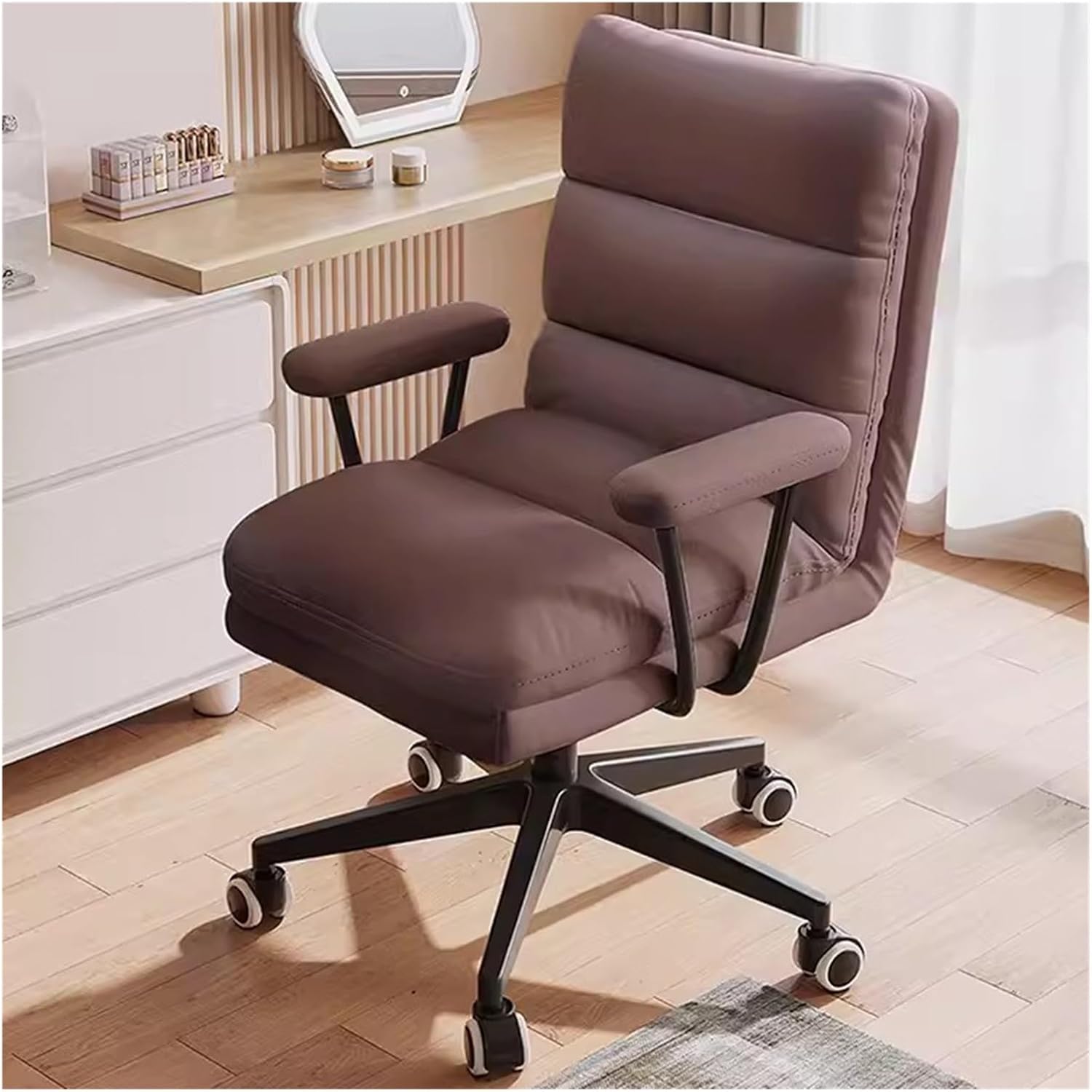 Amazon.com: Desk Task Chair with Wheels and Arms Ergonomic Computer ...