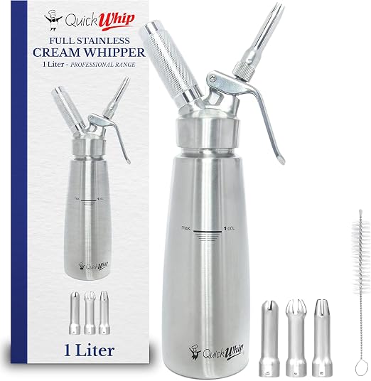 Amazon.com: Stainless Steel Whipped Cream Dispenser, 1L Professional ...