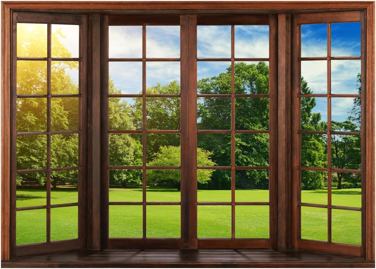 Amazon.com : AOFOTO 7x5ft Classic French Pane Bay Windows Backdrop ...