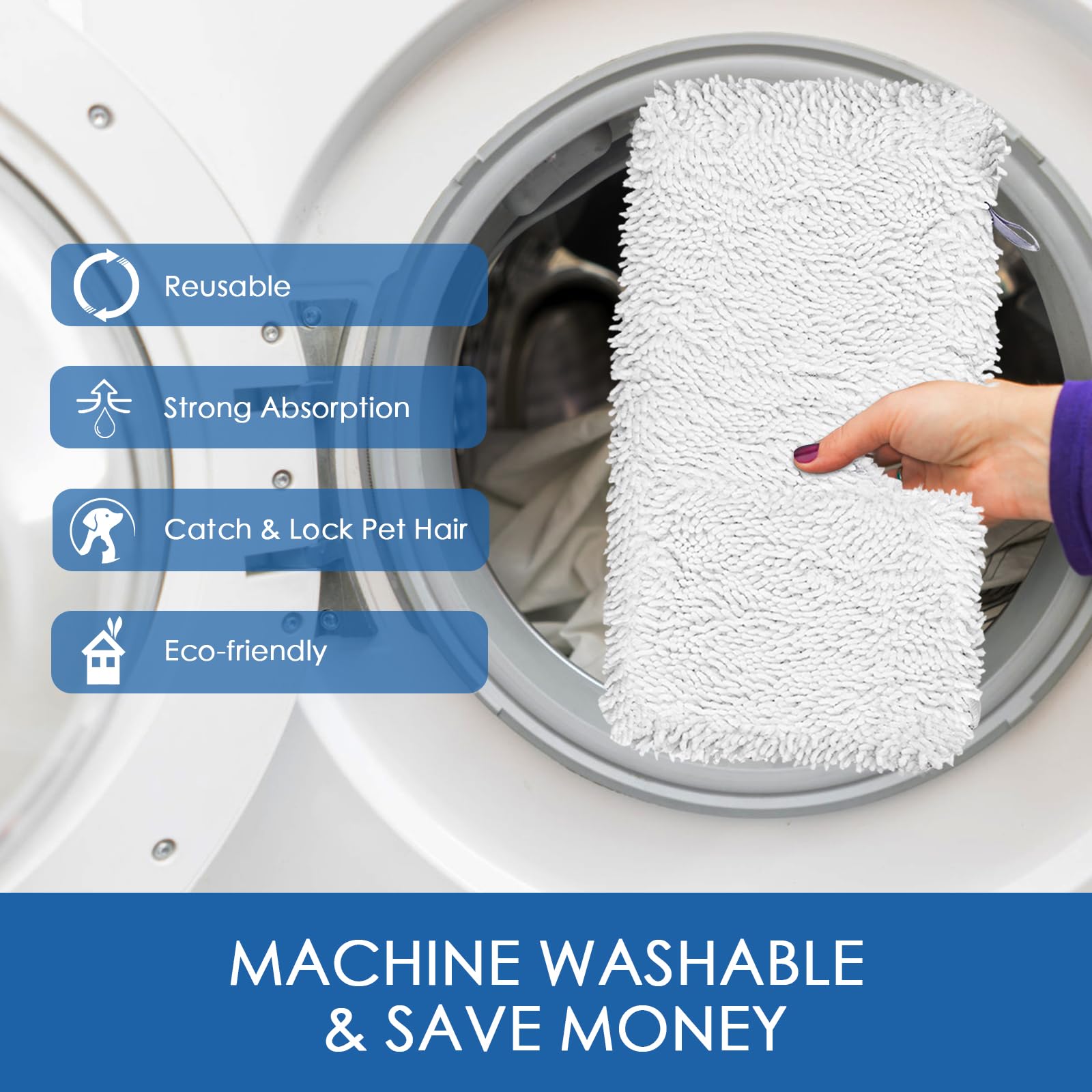 Shark Mop Pads Hometimes 3Pcs Washable Steam Mop Pads For Shark S3500 ...