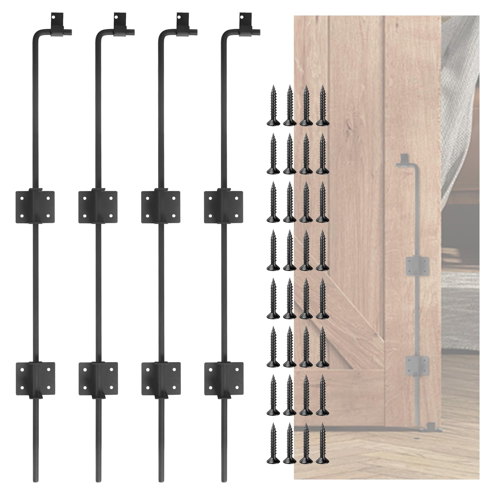 Snapklik.com : Ohiyoo 24" Cane Bolt Gate Drop Rod 4 Pack Heavy Duty ...