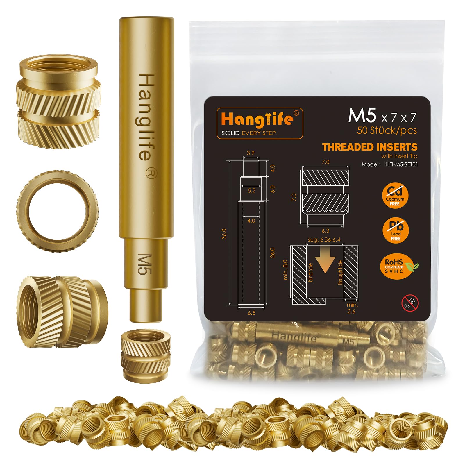 Snapklik.com : HANGLIFE M5 Heat-Set Threaded Inserts