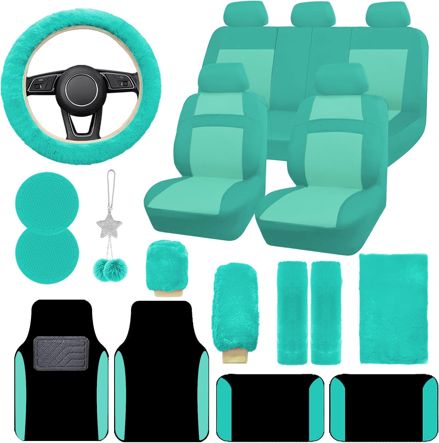 Amazon.com: 47 Car Seat Cover Full Set Car Accessories Car Seat Covers ...
