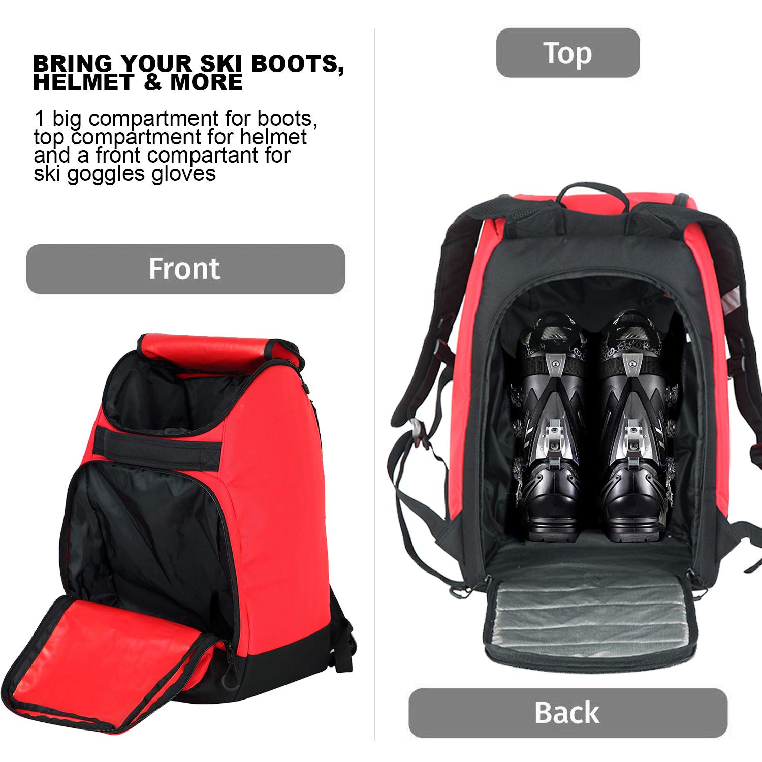 Snapklik.com : Ski Boot Bag, Ski Boot Backpack Travel, Snowboard Boots ...