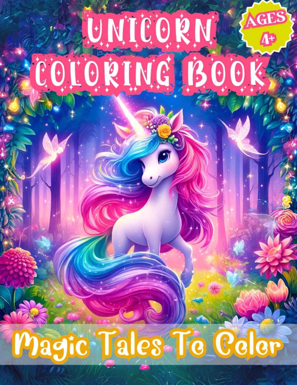 Unicorn Coloring Book: Magic Tales To Color, Fun Coloring Adventure ...