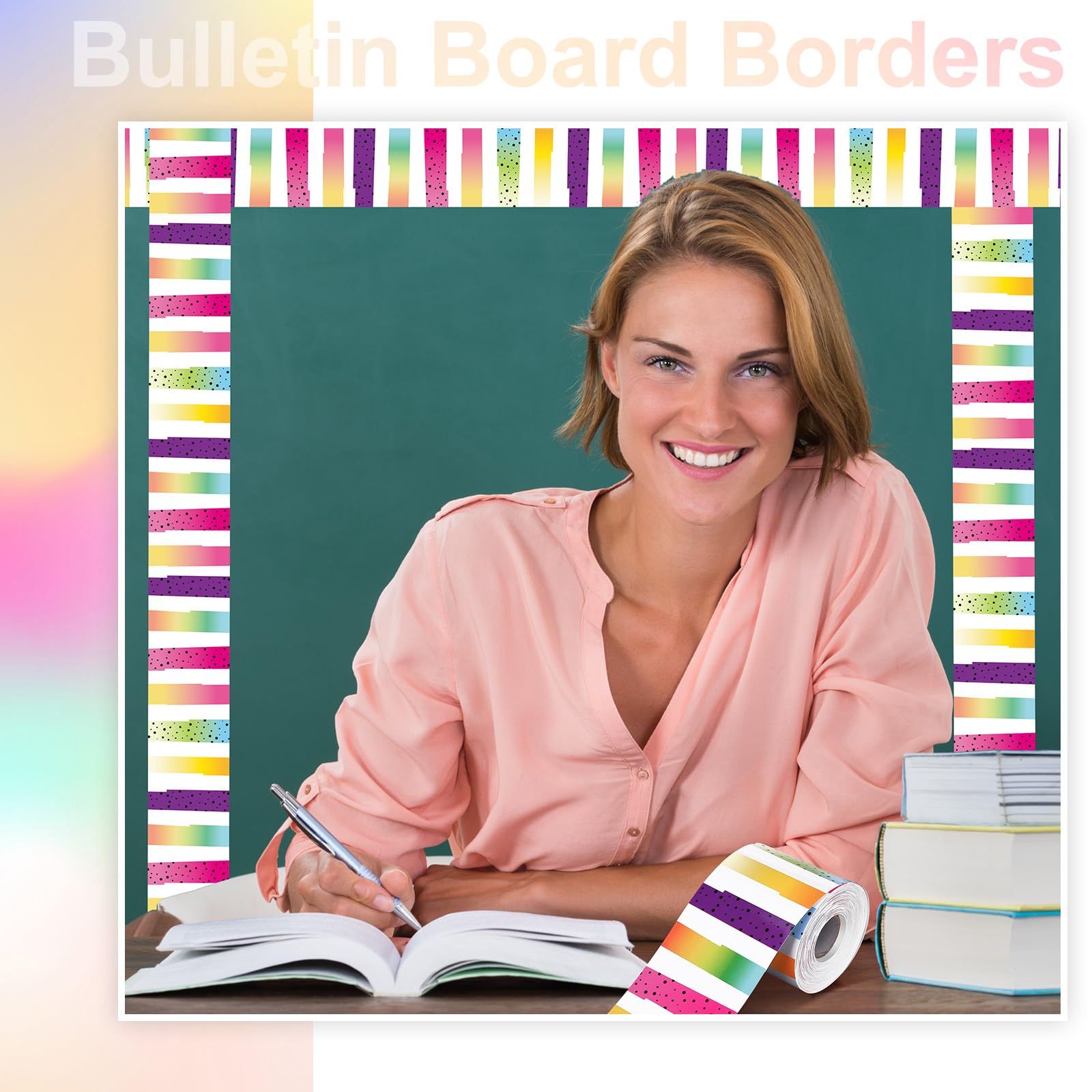 Snapklik.com : Zonon Classroom Bulletin Board Border 65 Feet Polk Dot ...