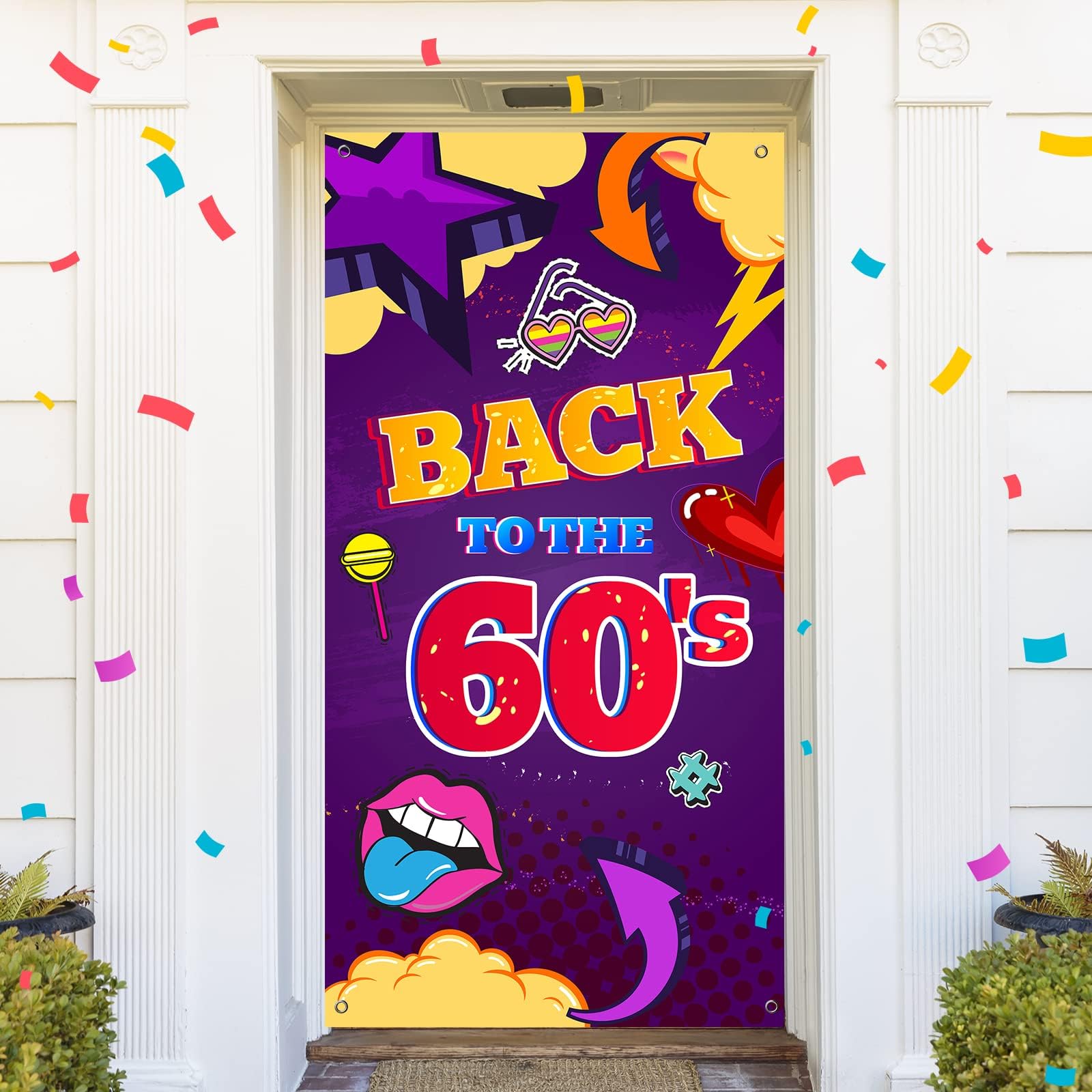 Amazon.com: Belrew Back to The 60s Birthday Door Banner, 60s Theme ...