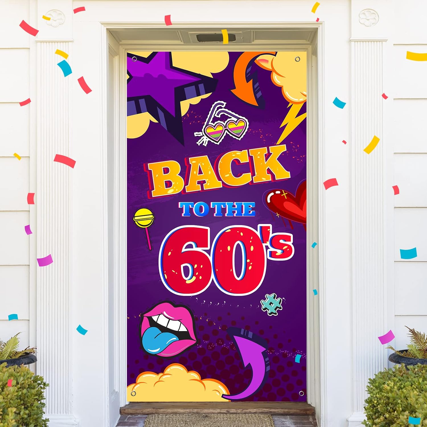 Amazon.com: Belrew Back to The 60s Birthday Door Banner, 60s Theme ...