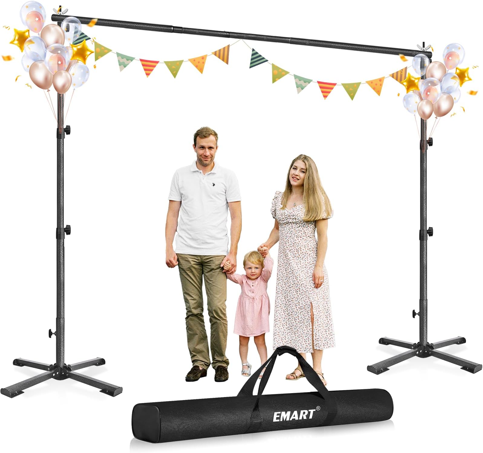 Amazon.com : Heavy Duty Backdrop Banner Stand - 5x3ft to 8x10ft ...