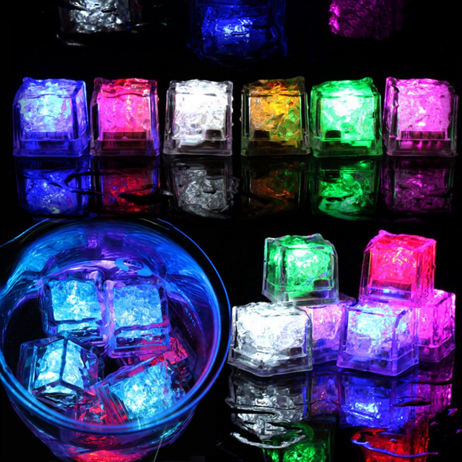 Amazon.com: Light Up Ice Cubes,Color-Changing,Water-Activated,Food ...