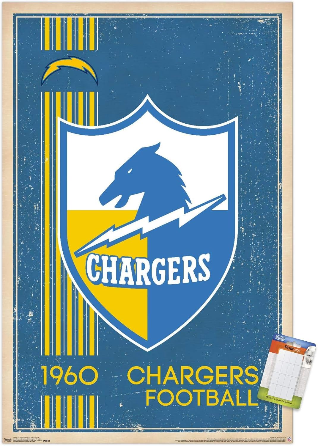 Amazon.com: Trends International NFL Los Angeles Chargers - Retro Logo ...
