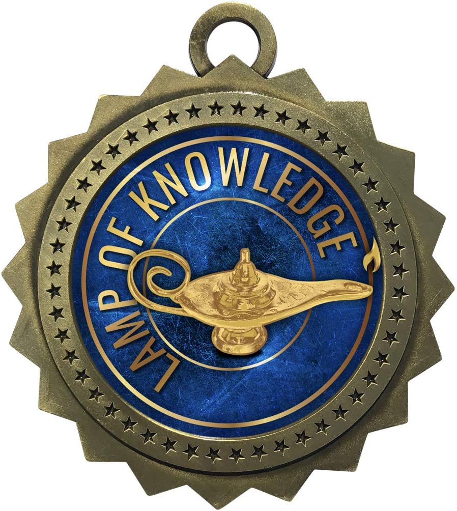 Amazon.com : Express Medals Lamp of Knowledge Gold Medal Trophy Award ...