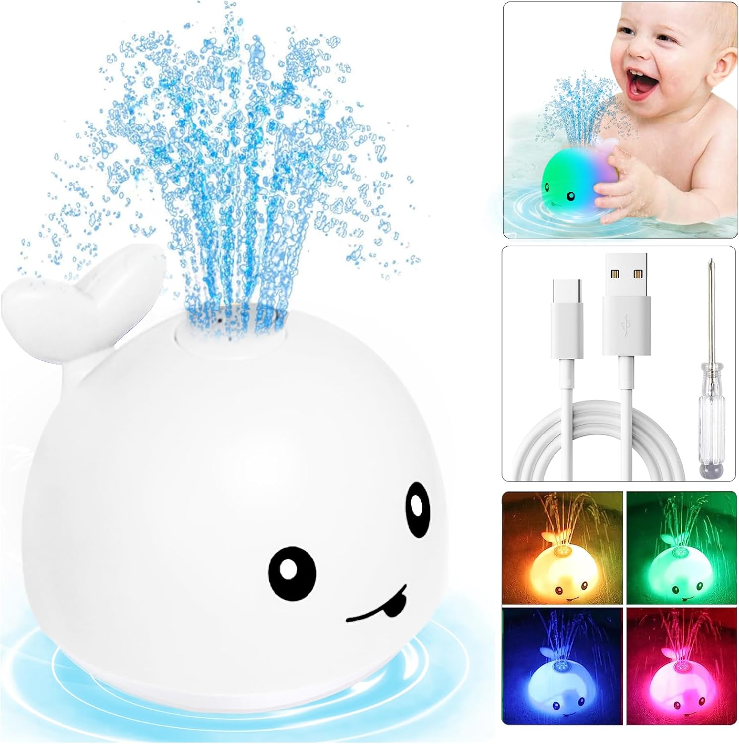 Amazon.com: TFS TOP·FANS Whale Bath Toy Baby Gifts: Bath Toys for ...