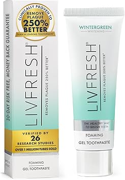 LIVFRESH Toothpaste Gel, Clinically Proven to Remove Plaque 250% Better ...